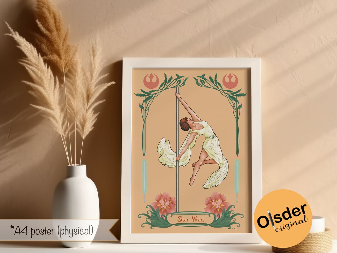 Poster A4 Princess Leia Star Wars Pole Dancing | Art Nouveau | Pole ...
