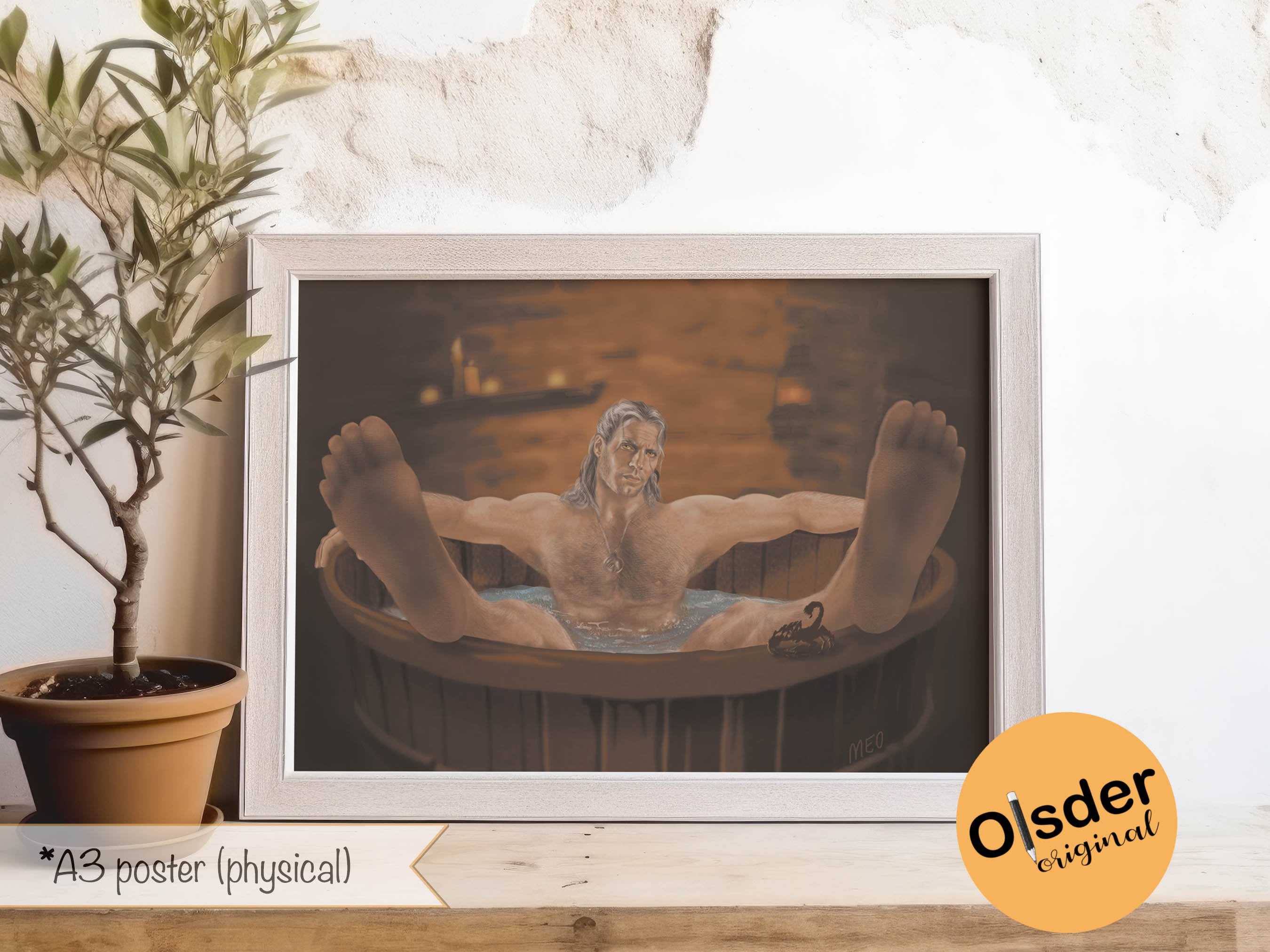 Poster 'geralt Bath Tub' A3 Henry Cavill the Witcher - Etsy