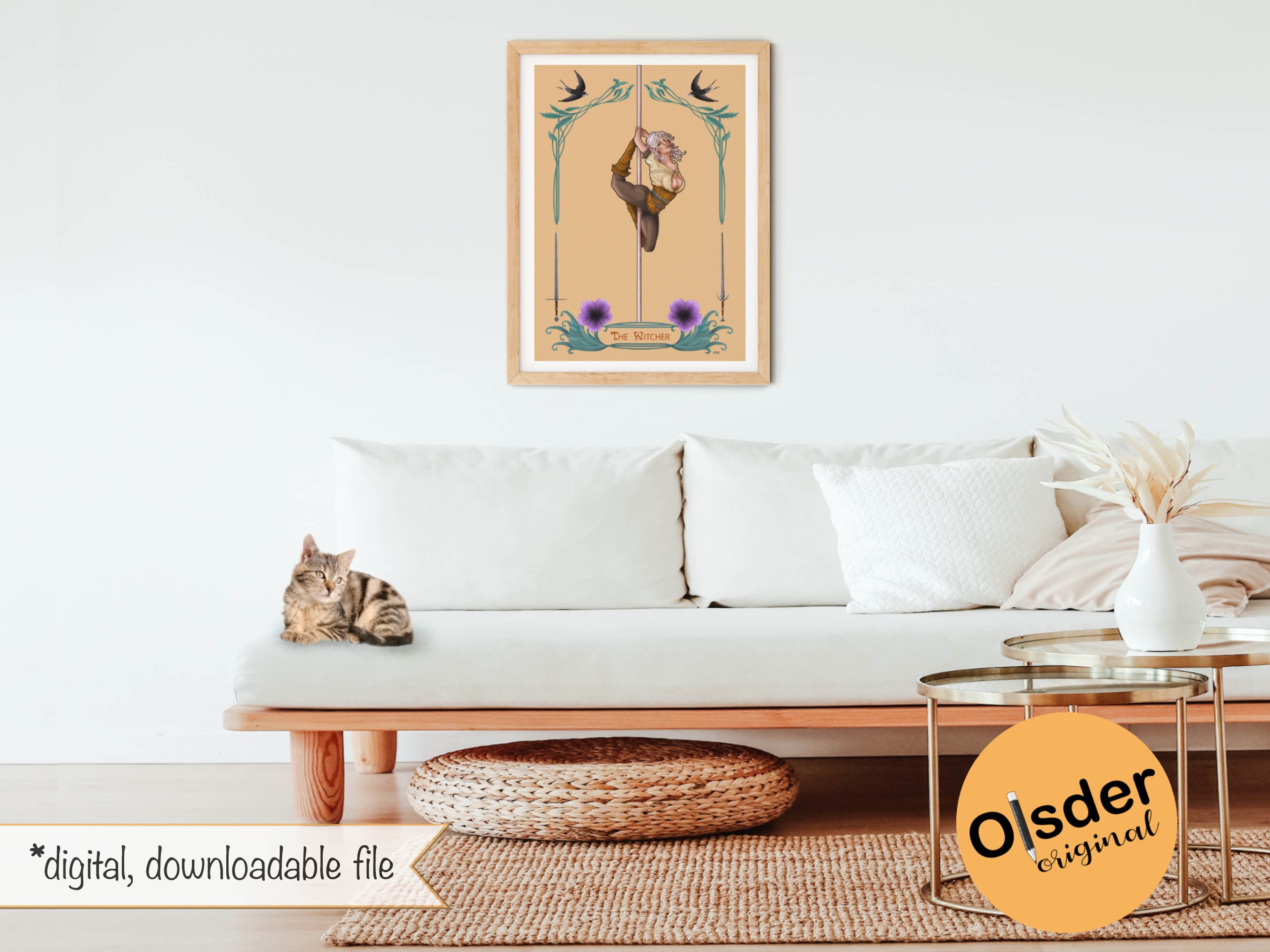 Poster Ciri the Witcher Printable Art Nouveau Pole Dance Download Fan ...