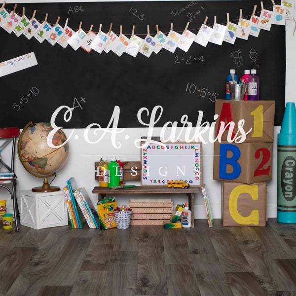 School Digital Background - Etsy