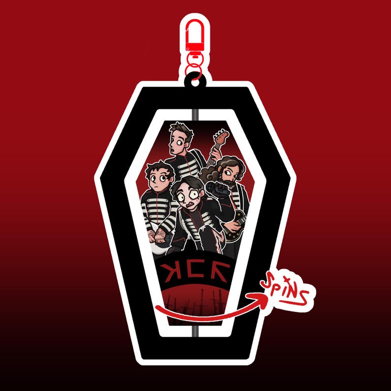 MCR Black Parade Rotating Keychain - Etsy