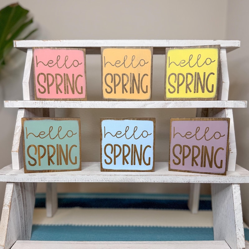 Spring Wood Signs Mantle - Etsy