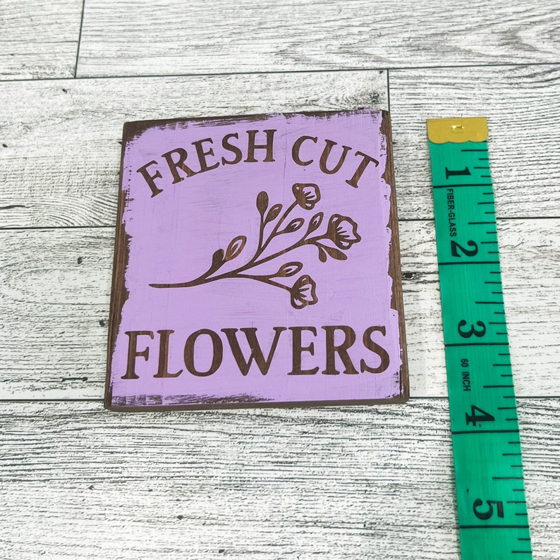 Mini Flower Sign, Fresh Cut Flowers, Tiered Tray Decor, Farmhouse ...