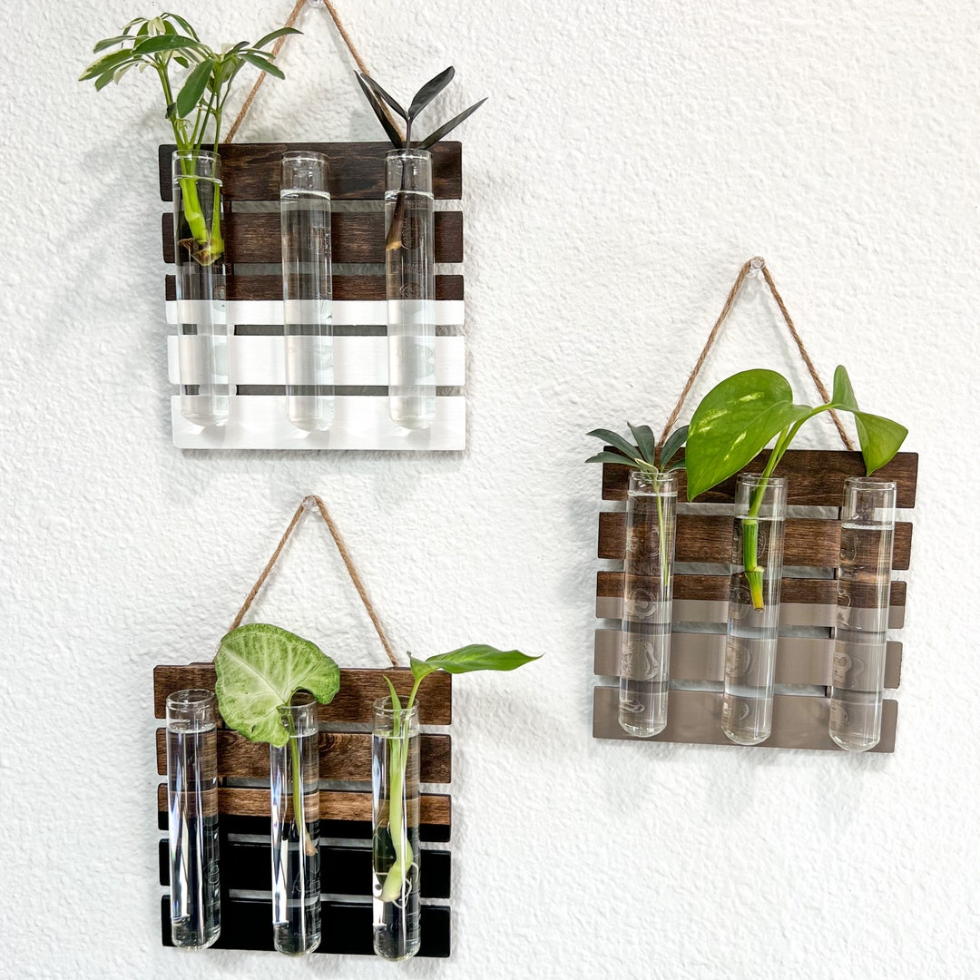 Glass Test Tube Hanging Propagation Station, Boho Wall Decor, Gift for ...