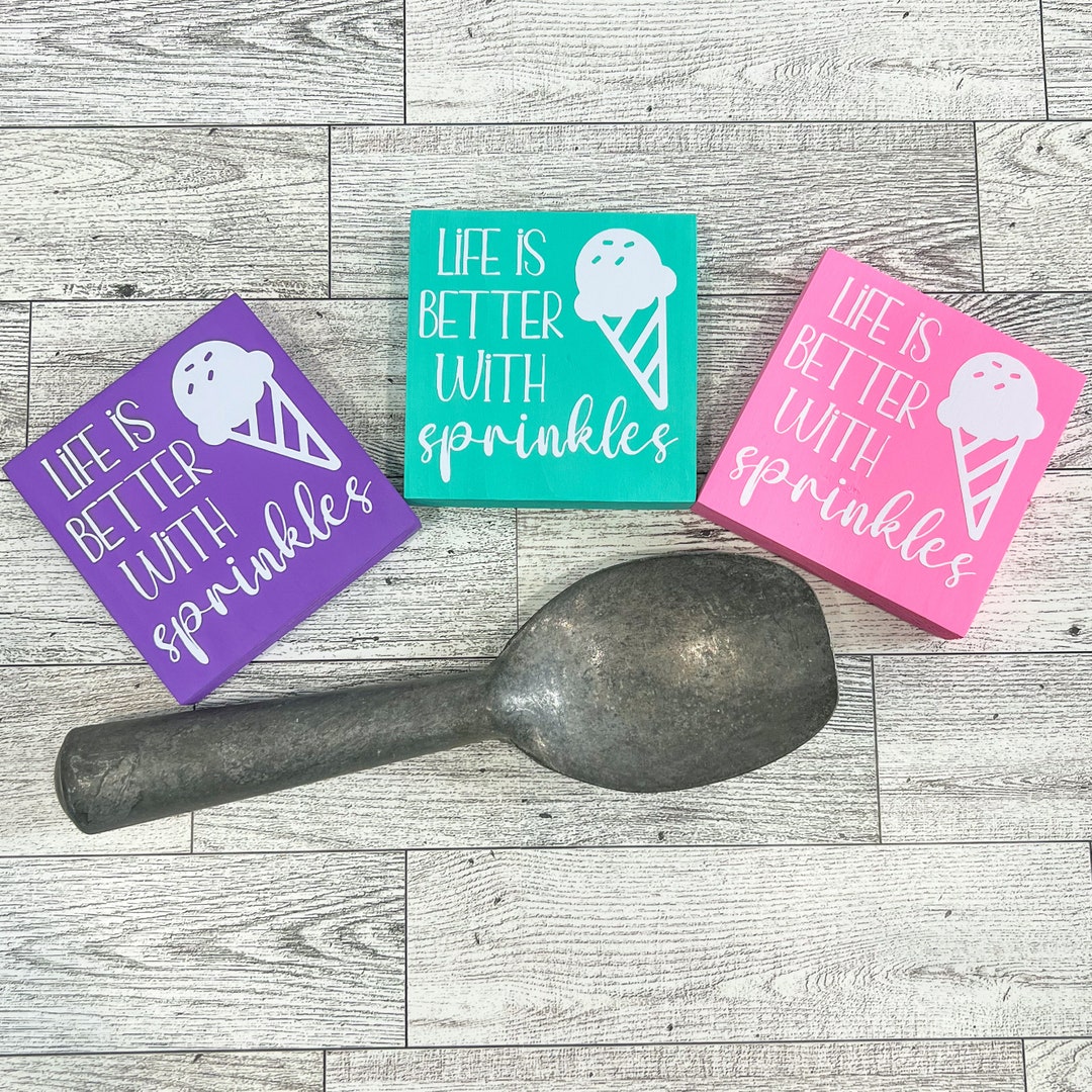 Life is Better With Sprinkles Sign, Farmhouse Home Decor, Hostess Gift ...