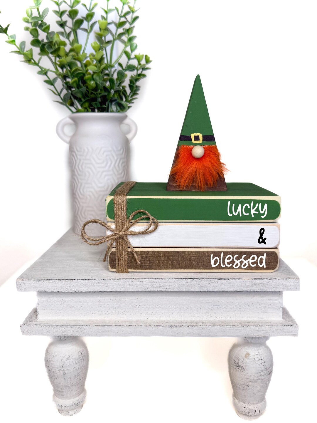 St Paddys Day Mini Book Stack, Spring Tiered Tray Decor, March Shelf ...