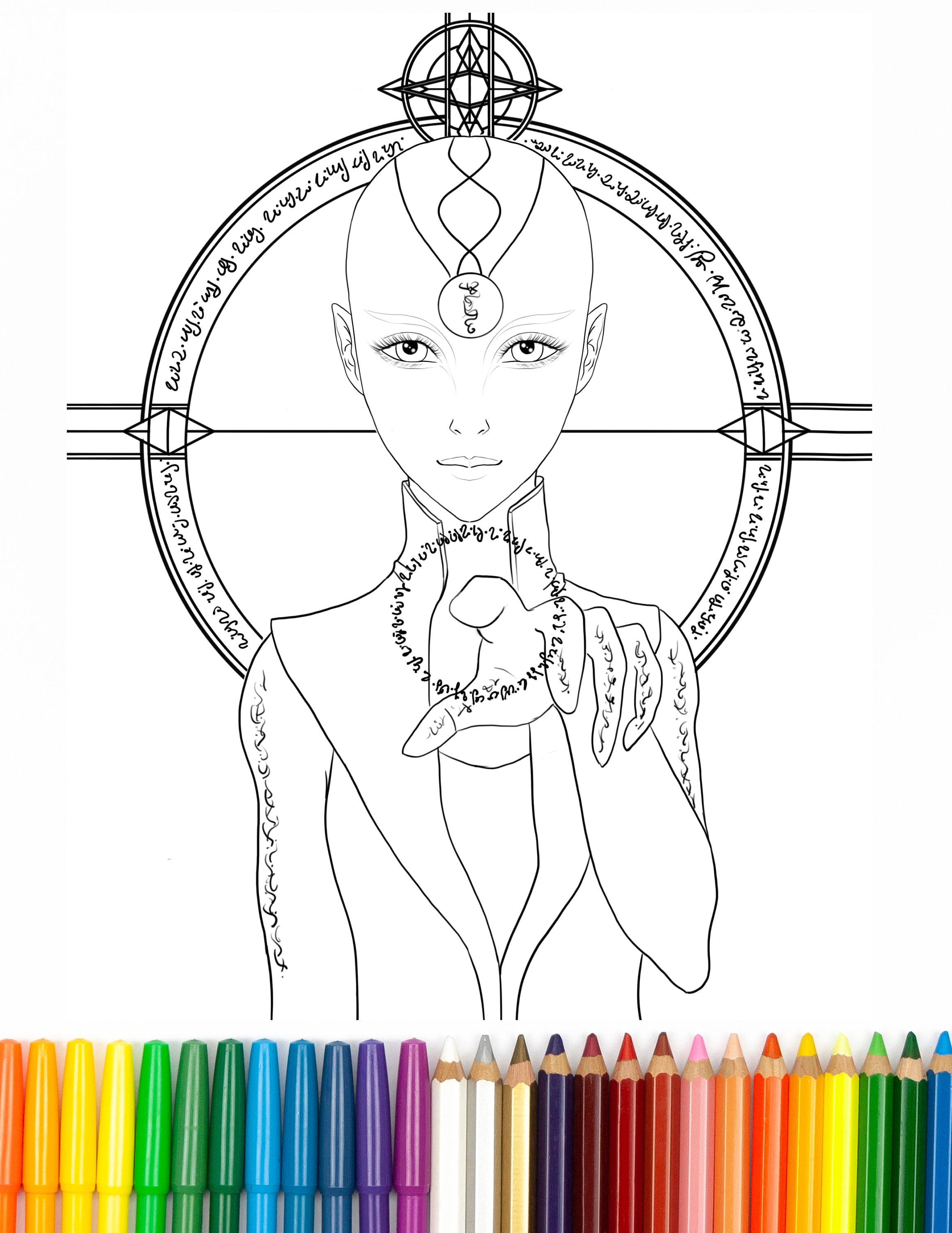 Bundle Printable Coloring Page Sirian Feline Lyran Hybrid - Etsy Ireland