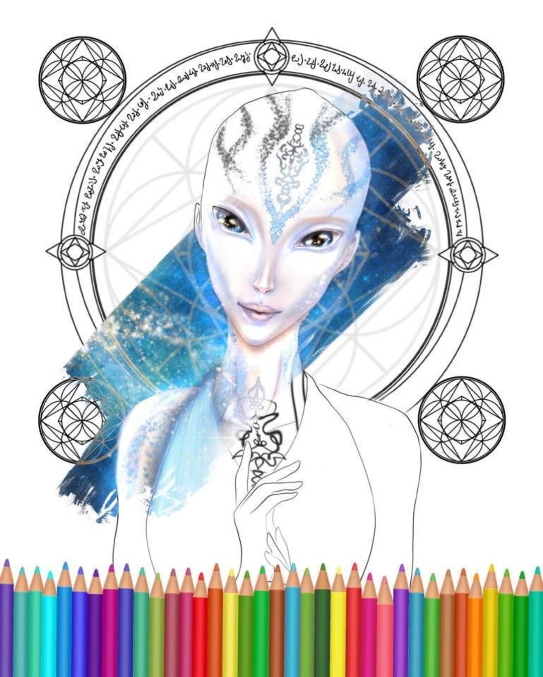 Printable Coloring Page, Andromedan Light Language Code Digital Art ...