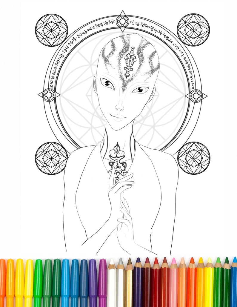 Printable Coloring Page, Andromedan Light Language Code Digital Art ...