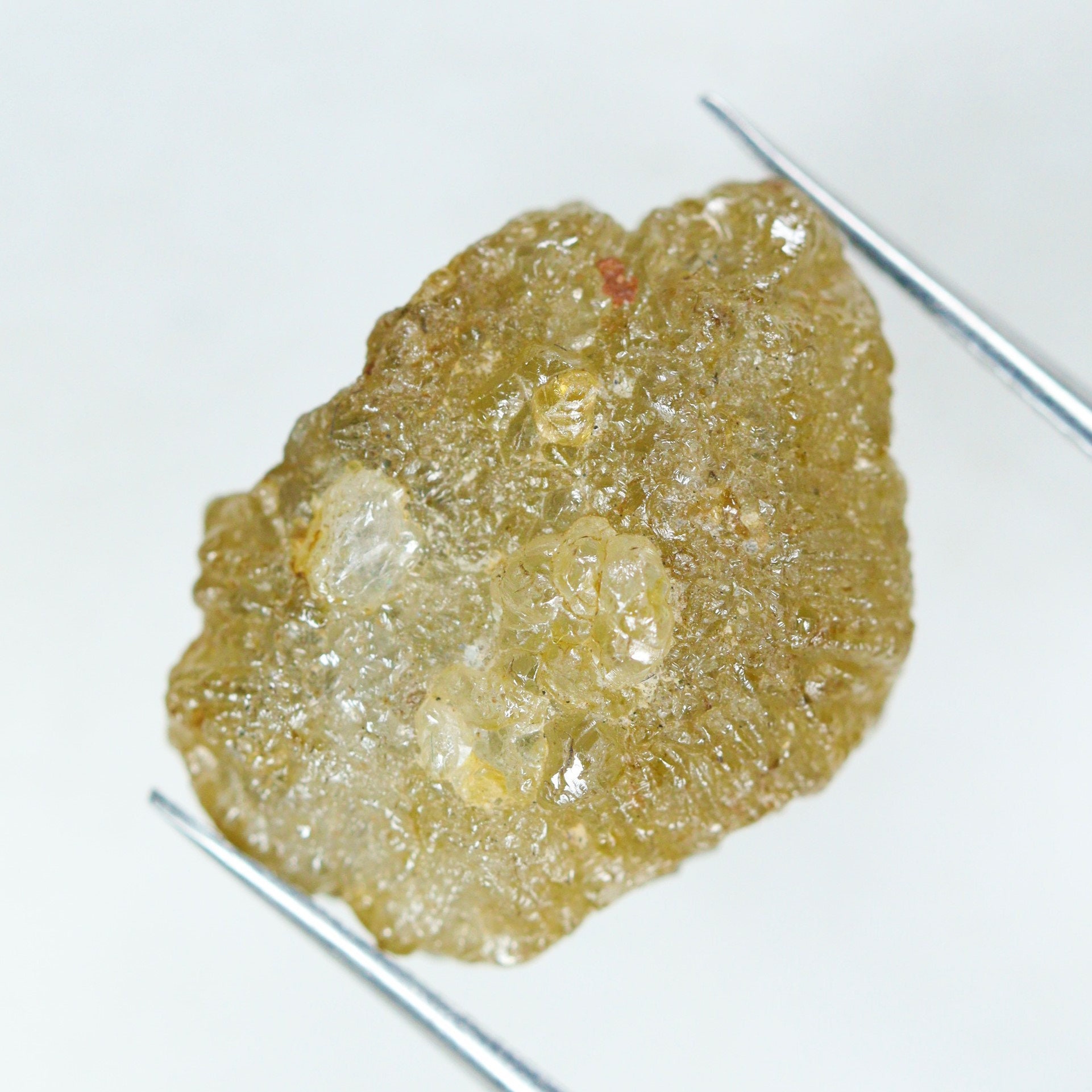 14.98 Carat Light Yellow and Gray Rough Diamonds, Undrilled Natural ...
