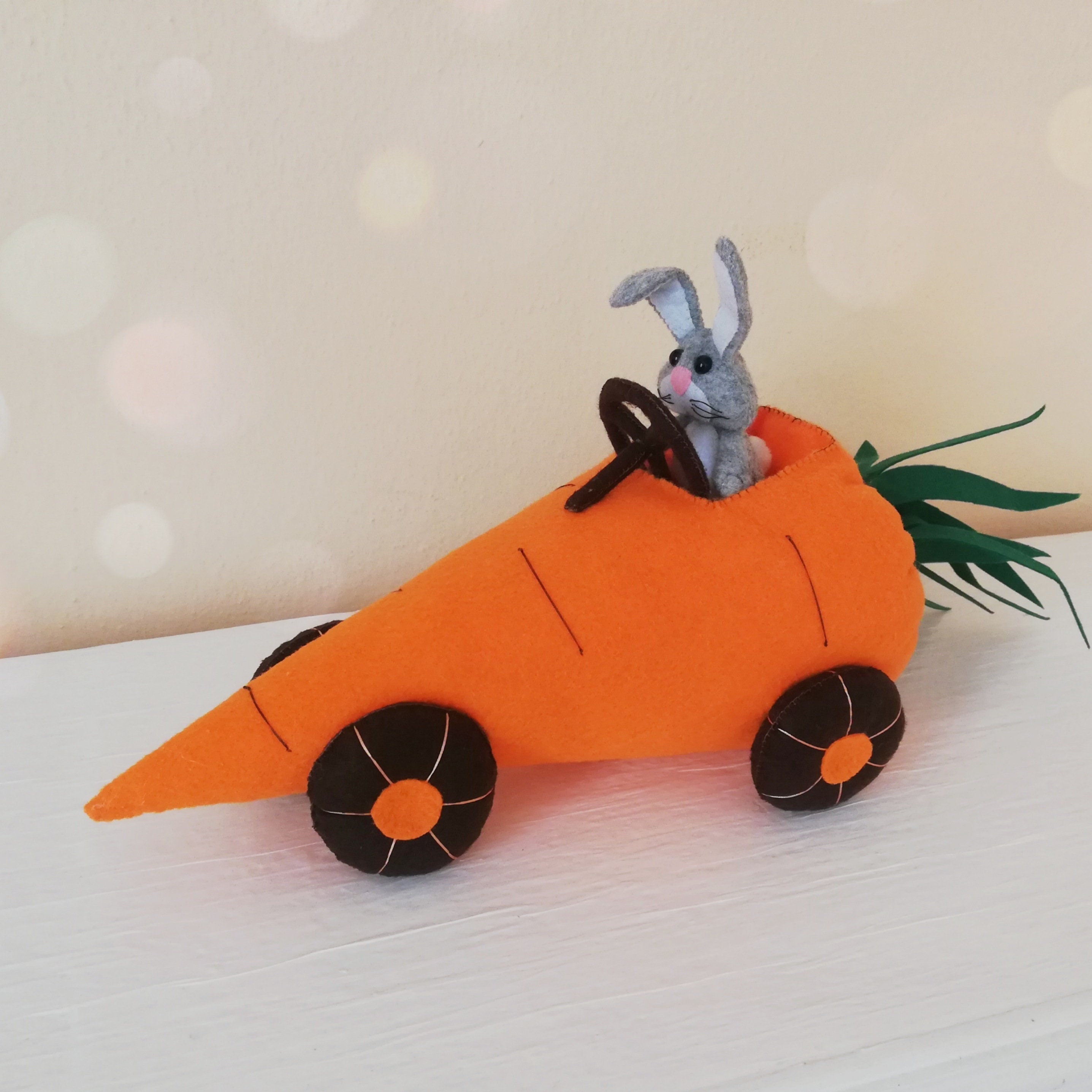 Carrot Car Tutorial, Felt Carrot Car Pdf Pattern Video Tutorial, Easter ...
