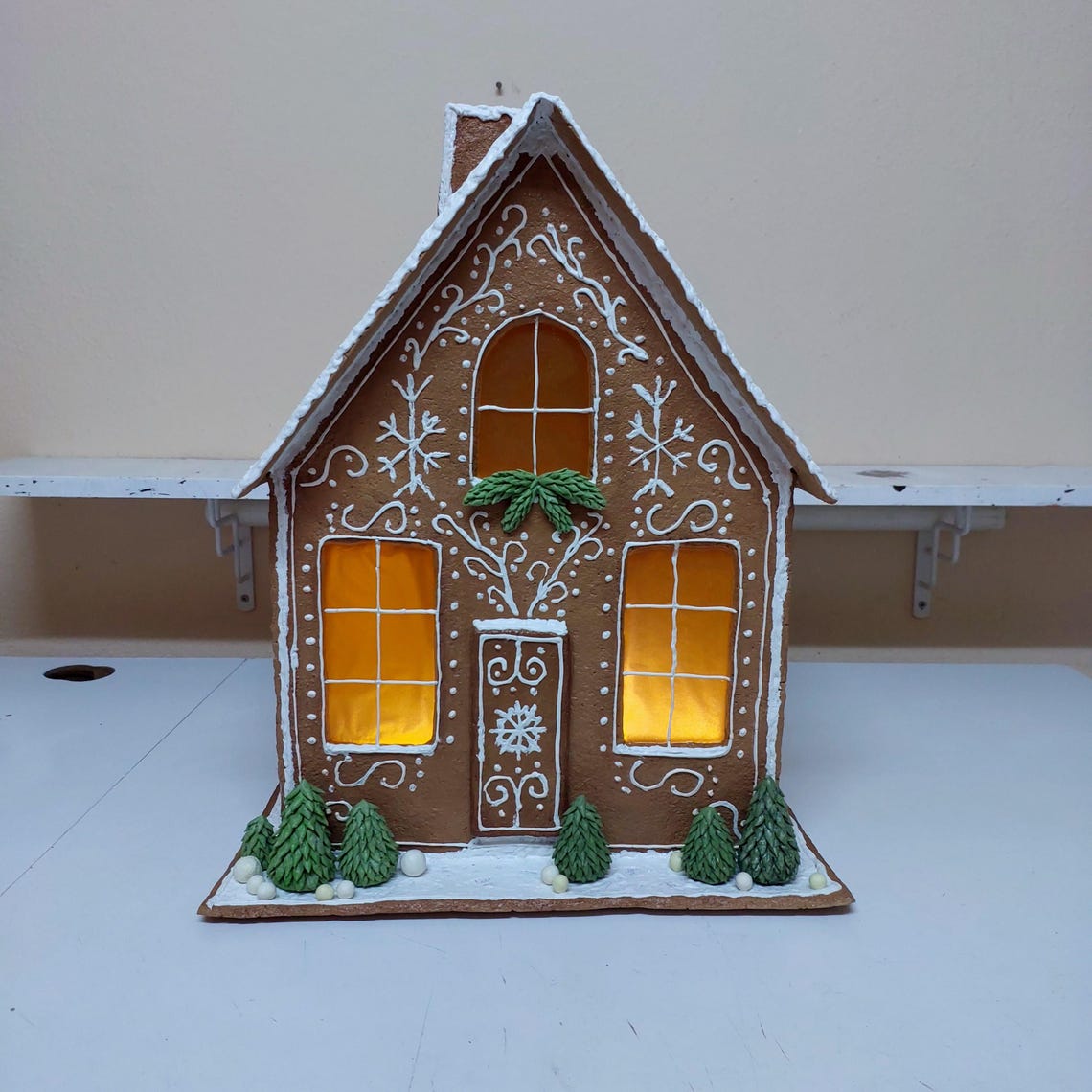 Paper Mache Gingerbread House Tutorial, DIY Christmas Village Decor ...