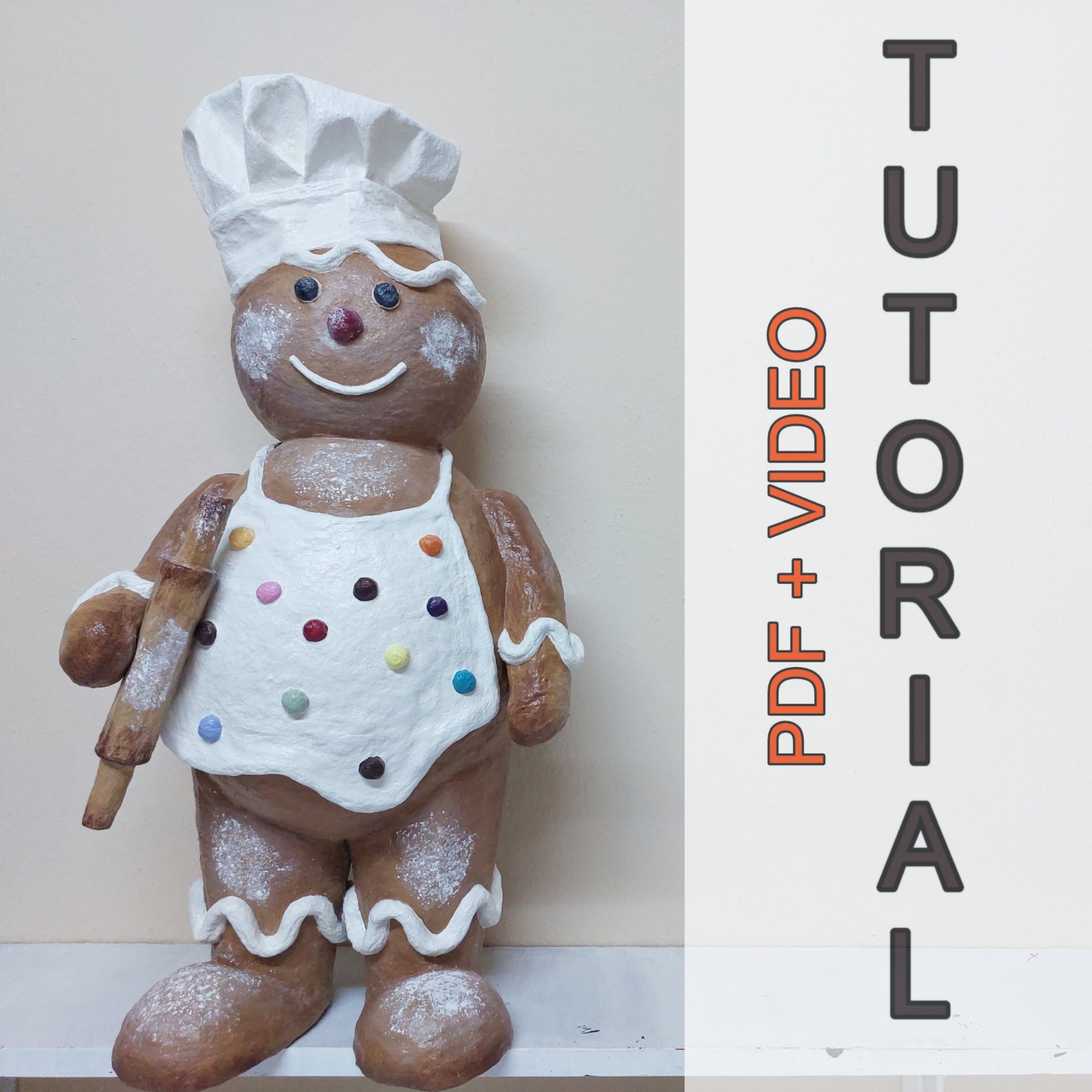 Gingerbread Man Kitchen Decoration PDF and Video Tutorial - Etsy
