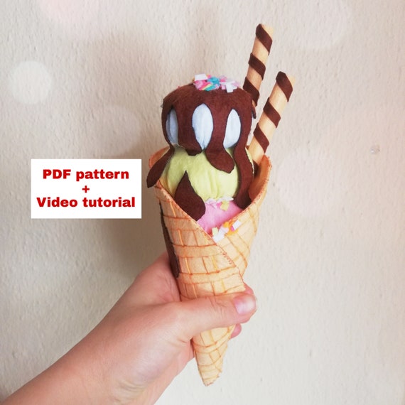 Felt Ice Cream Cone Tutorial Felt Play Food Pattern Diy Felt - Etsy
