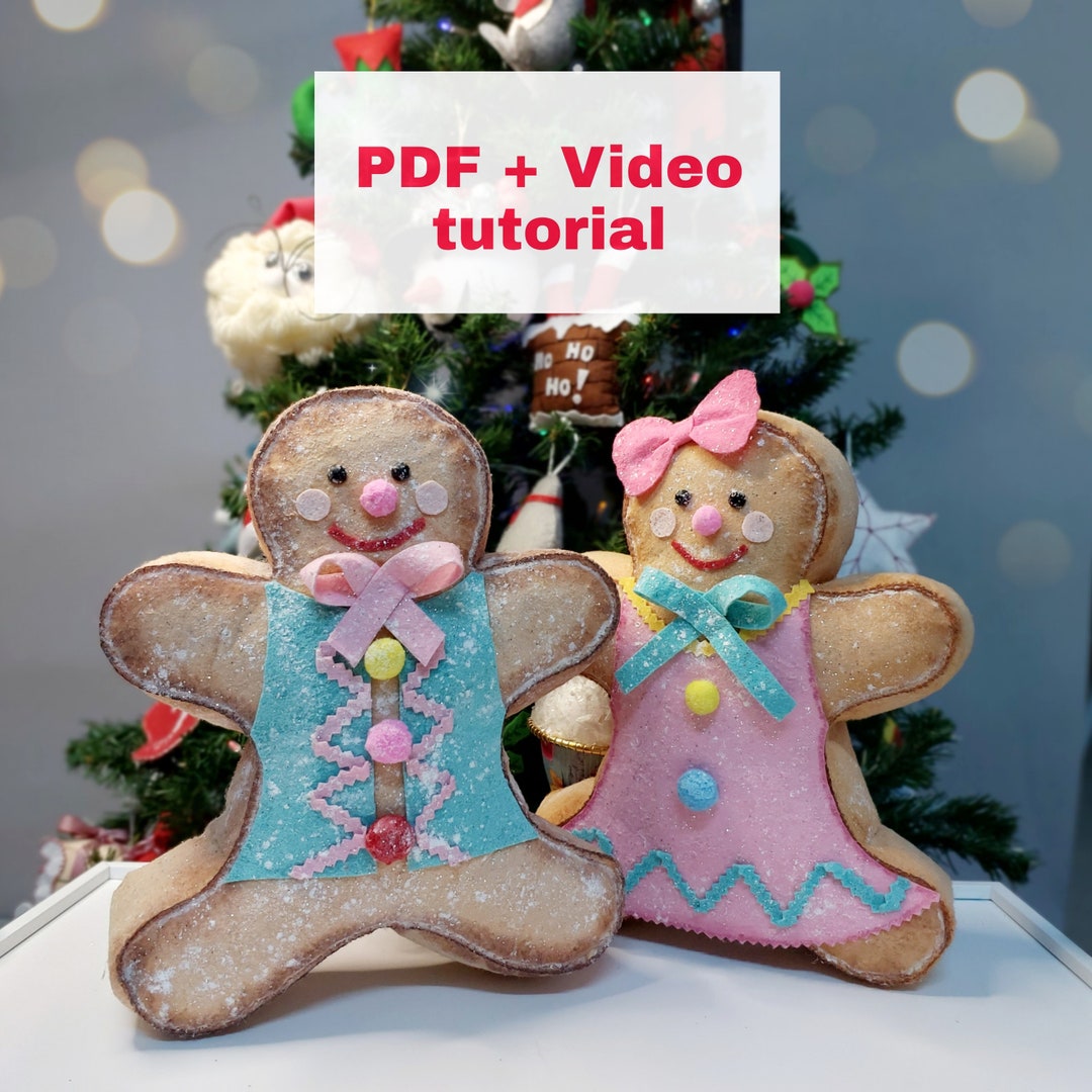 Felt Gingerbread Man PDF Pattern Video Tutorial, Christmas Home ...