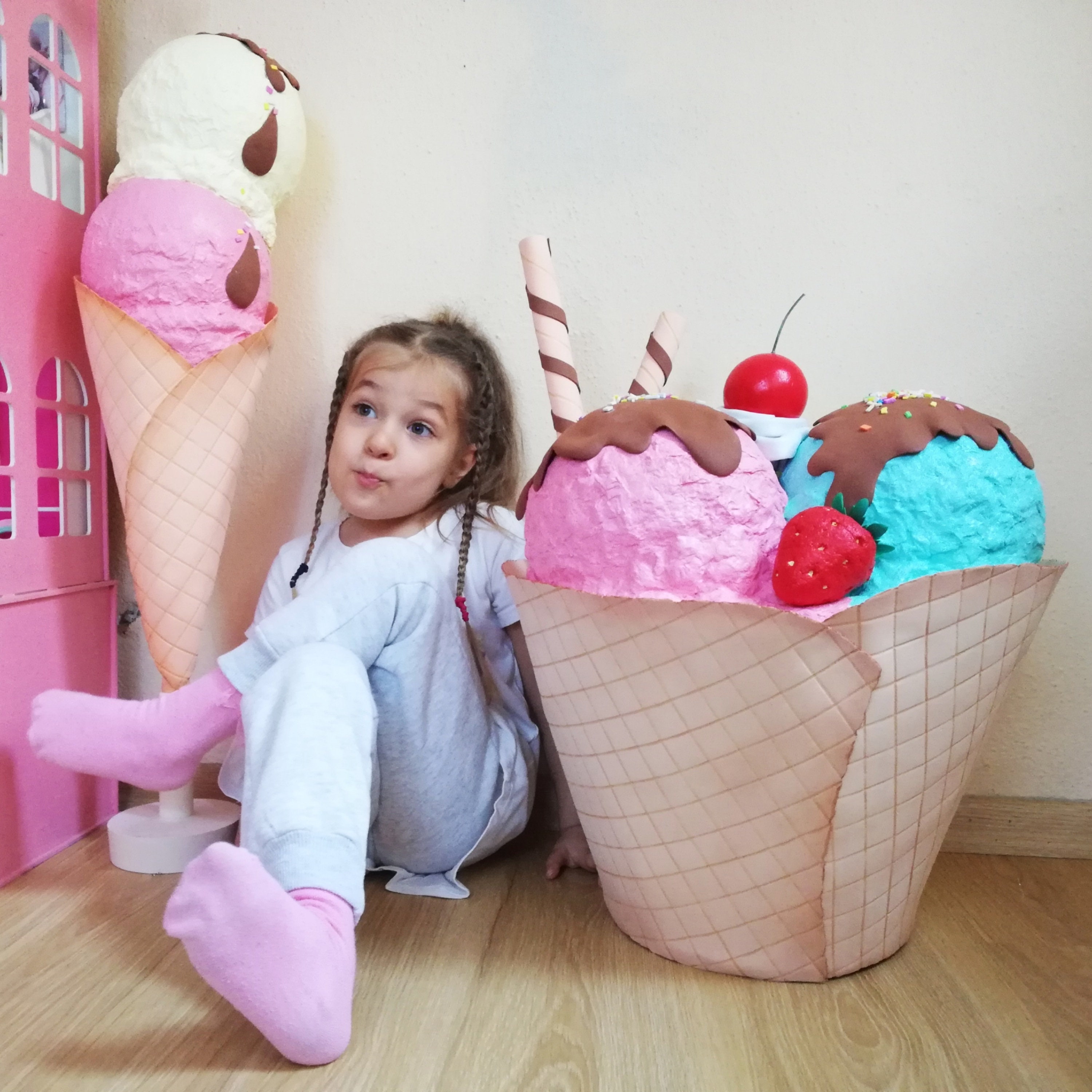 Giant Faux Ice Cream Cone: 32" Dessert Display, Storefront Decor - Etsy