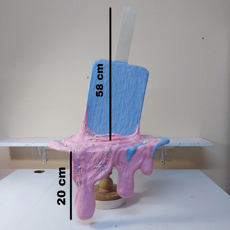 Giant Fake Melting Ice Cream Popsicle: Bakery Shop Decor, 31" Sculpture ...