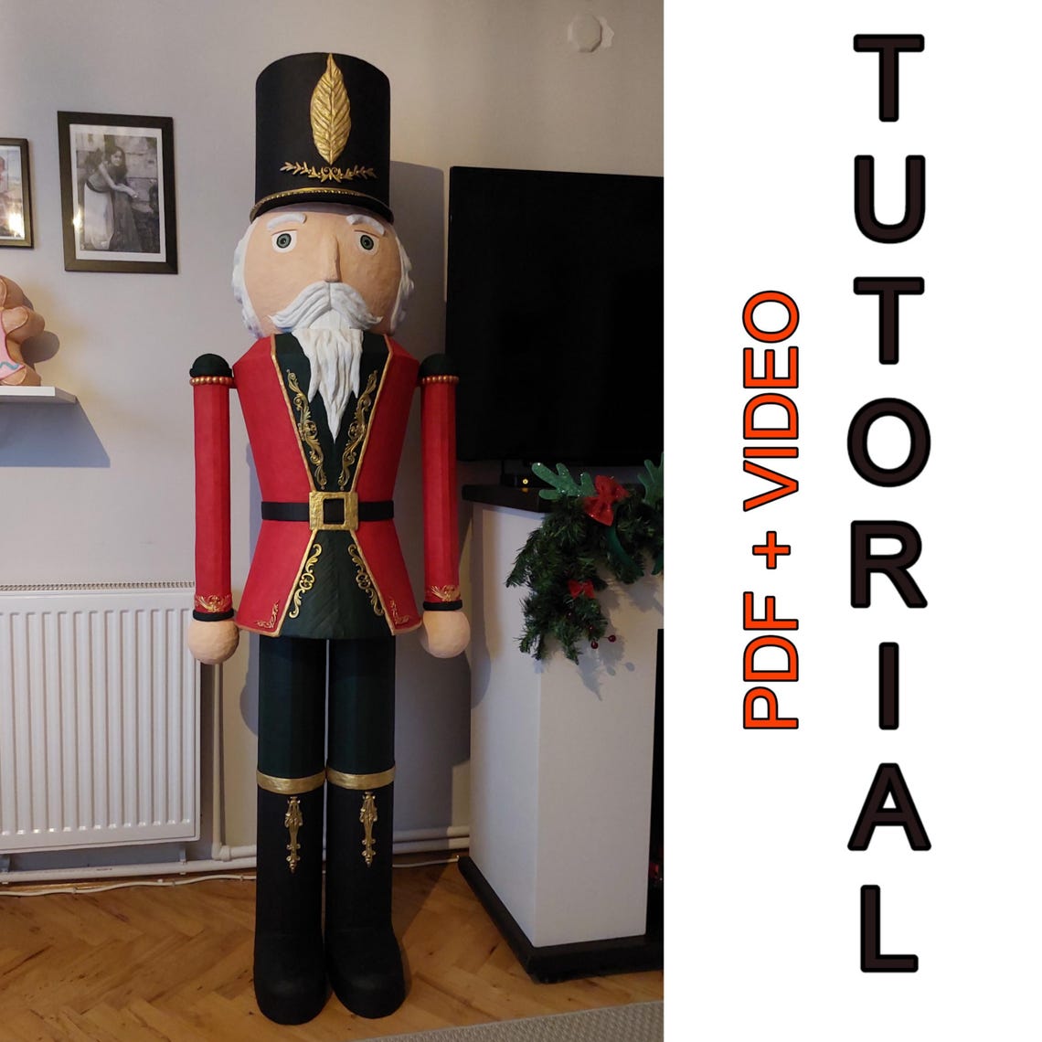 DIY Giant Nutcracker Tutorial + Template, Easy Family Christmas Paper ...