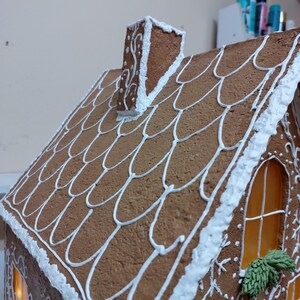 Fake Gingerbread House Tutorial PDF Paper Mache Large Gingerbread House ...