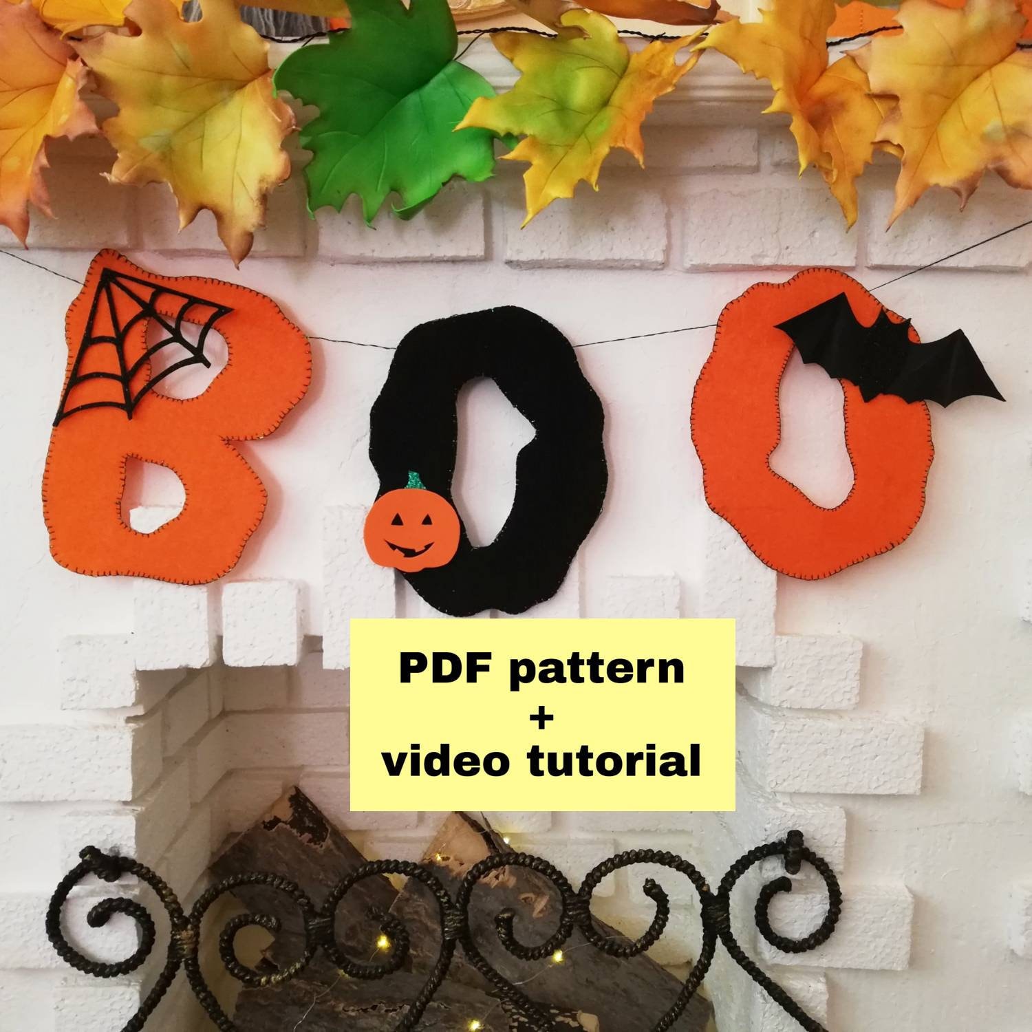PDF Pattern, BOO Garland, BOO Banner, Halloween Decorations, Felt ...