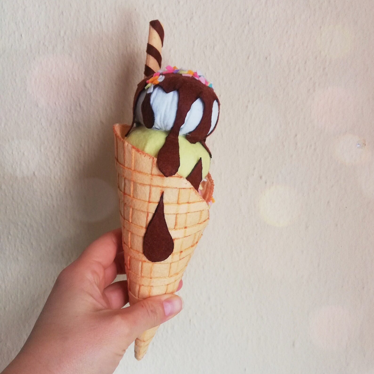 Felt Ice Cream Cone Tutorial, Felt Play Food Pattern, Diy Felt Food ...