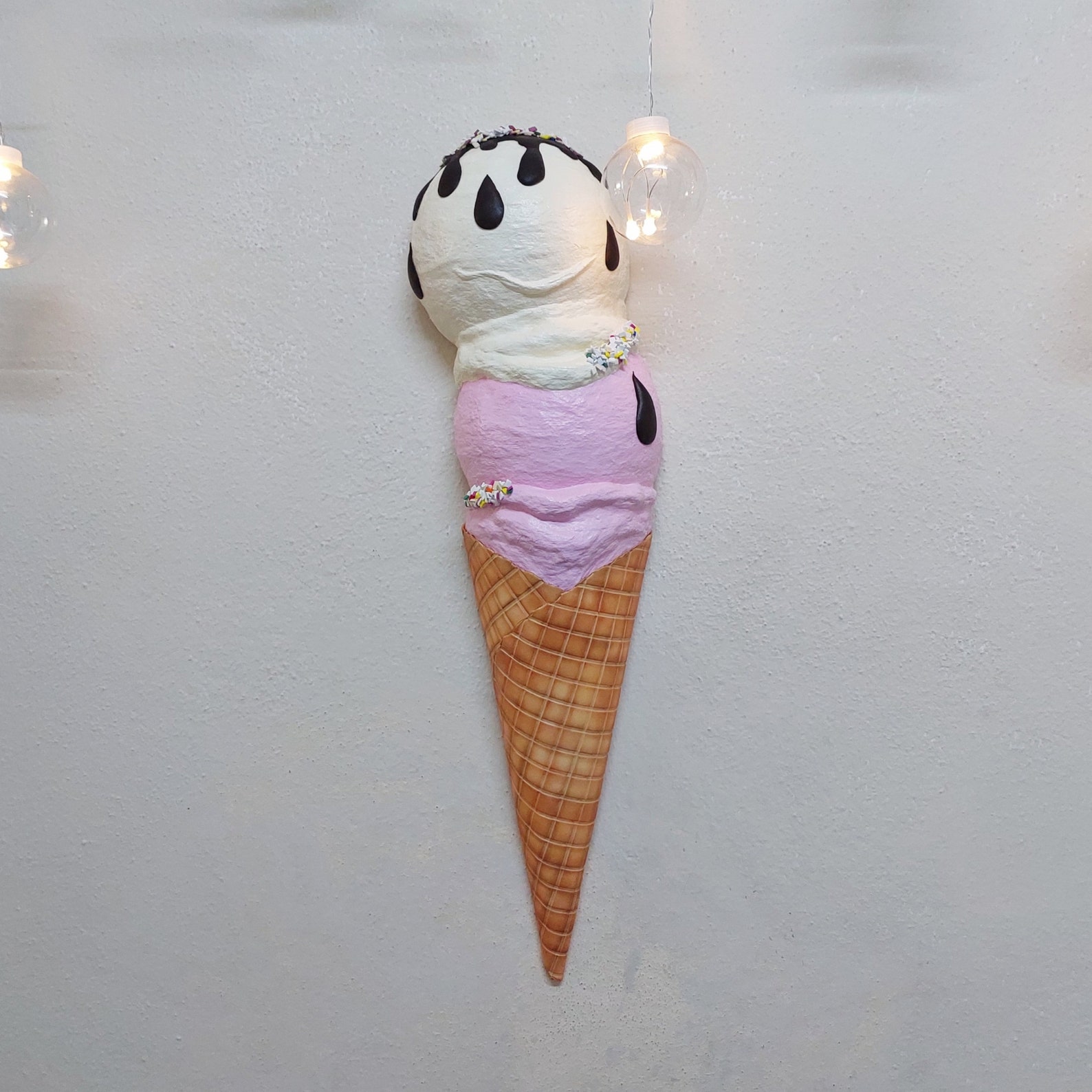 29 Ice Cream Cone Wall Hanging Cafe Decoration Wall Art Oversize Fake ...
