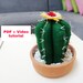 Felt Succulent Cactus Sewing Pattern: Retro Home Decor (PDF Pattern) - Etsy