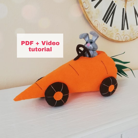 Carrot Car Tutorial Felt Carrot Car Pdf Pattern Video | Etsy