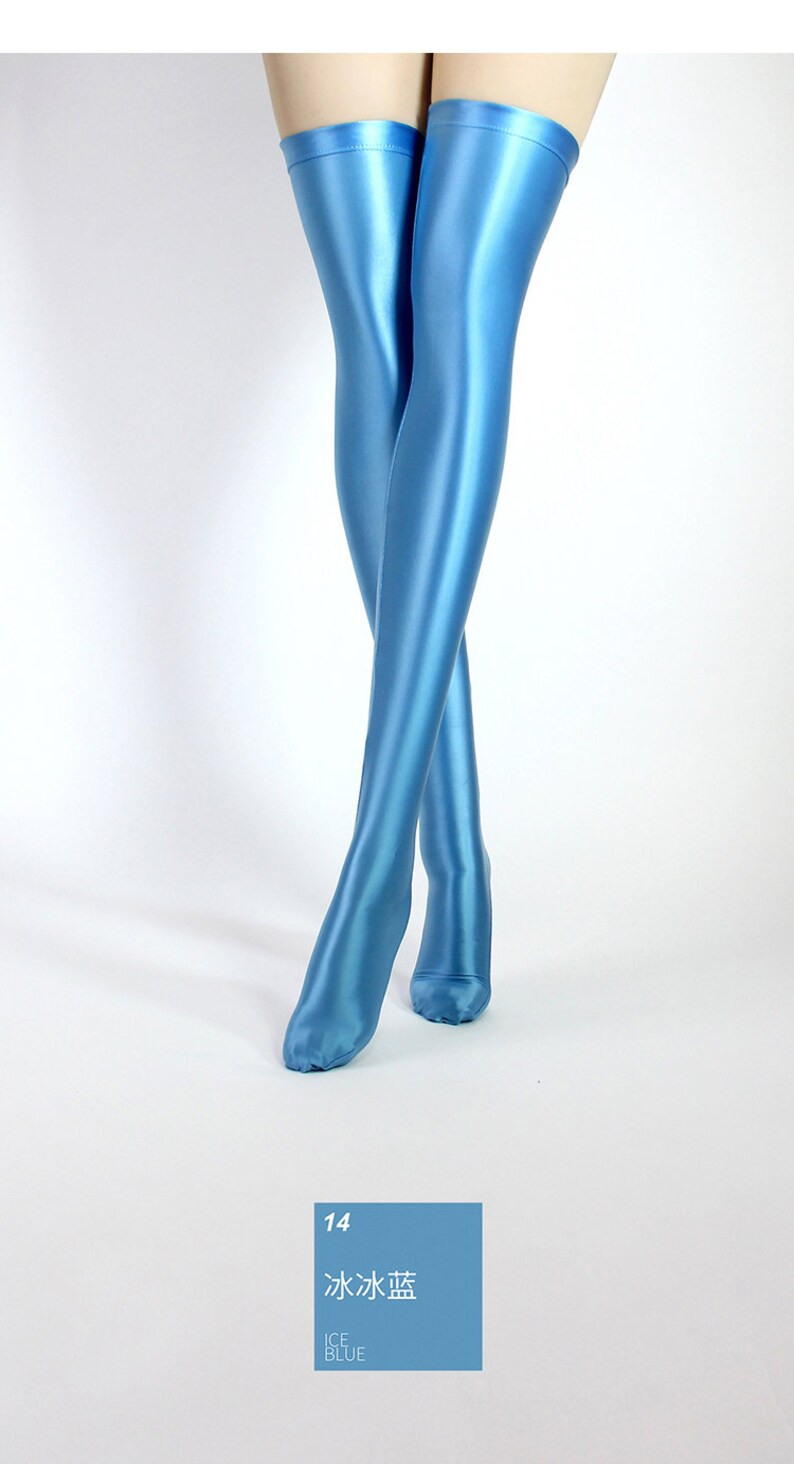 Satin Silk Shiny Lycra Glossy Opaque Knee Socks Tights Sexy Stockings