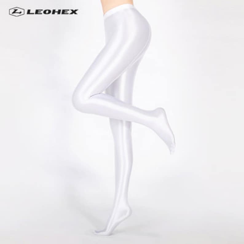 Leohex Satin Glossy Opaque Pantyhose Shiny Wet Look Tights Etsy