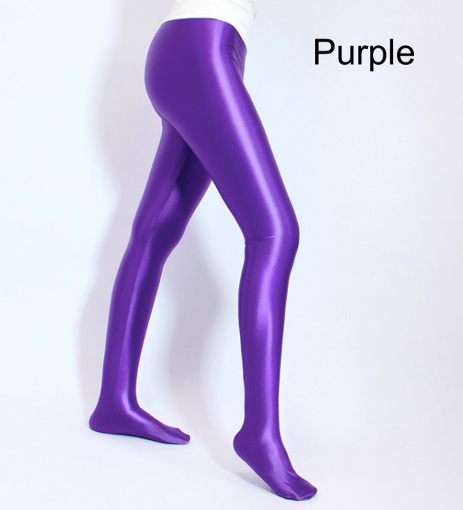 Satin Shiny Lycra Glossy Opaque Pantyhose Shiny Wet Look Etsy
