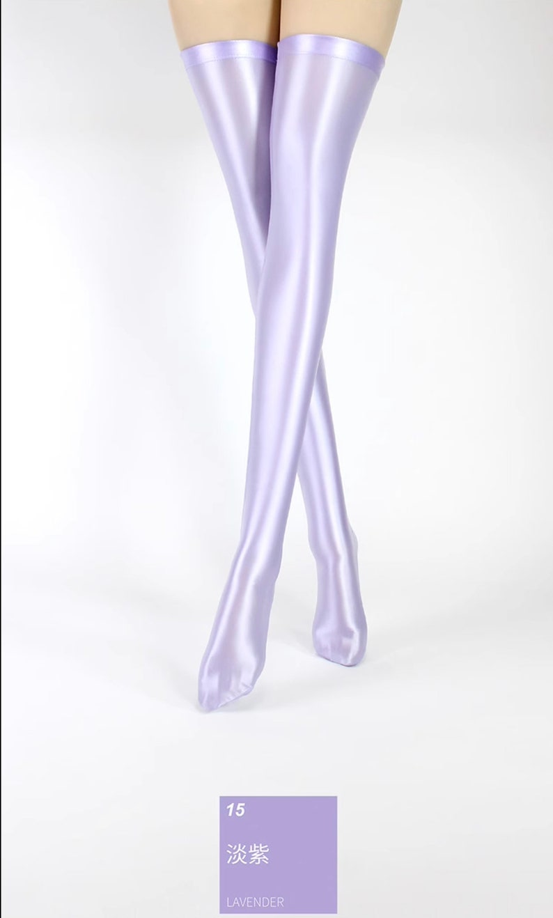 Satin Silk Shiny Lycra Glossy Opaque Knee Socks Tights Sexy Stockings