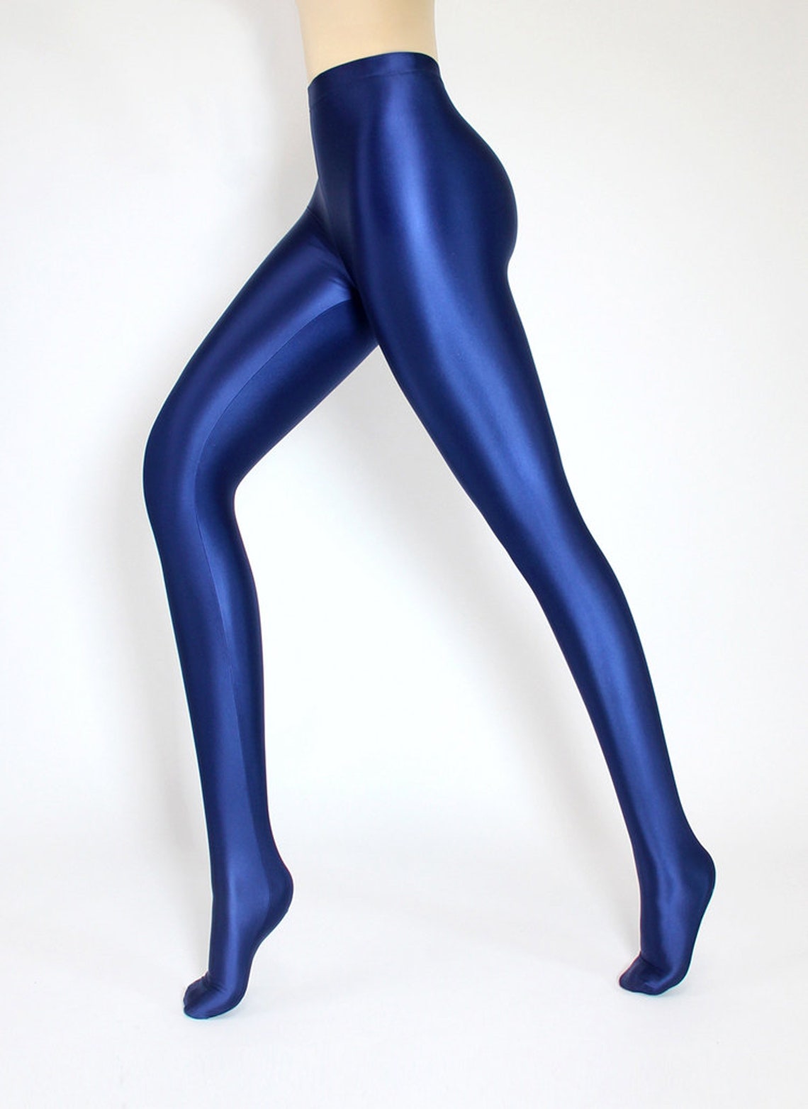 Satin Shiny Lycra Glossy Opaque Pantyhose Shiny Wet Look Etsy