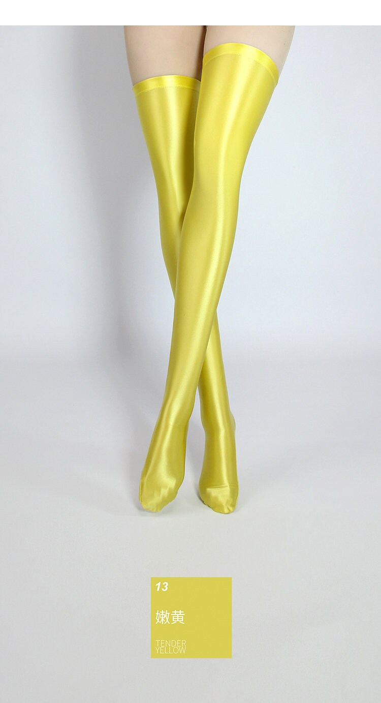 Satin Silk Shiny Lycra GLOSSY OPAQUE Knee Socks Tights Sexy Stockings ...