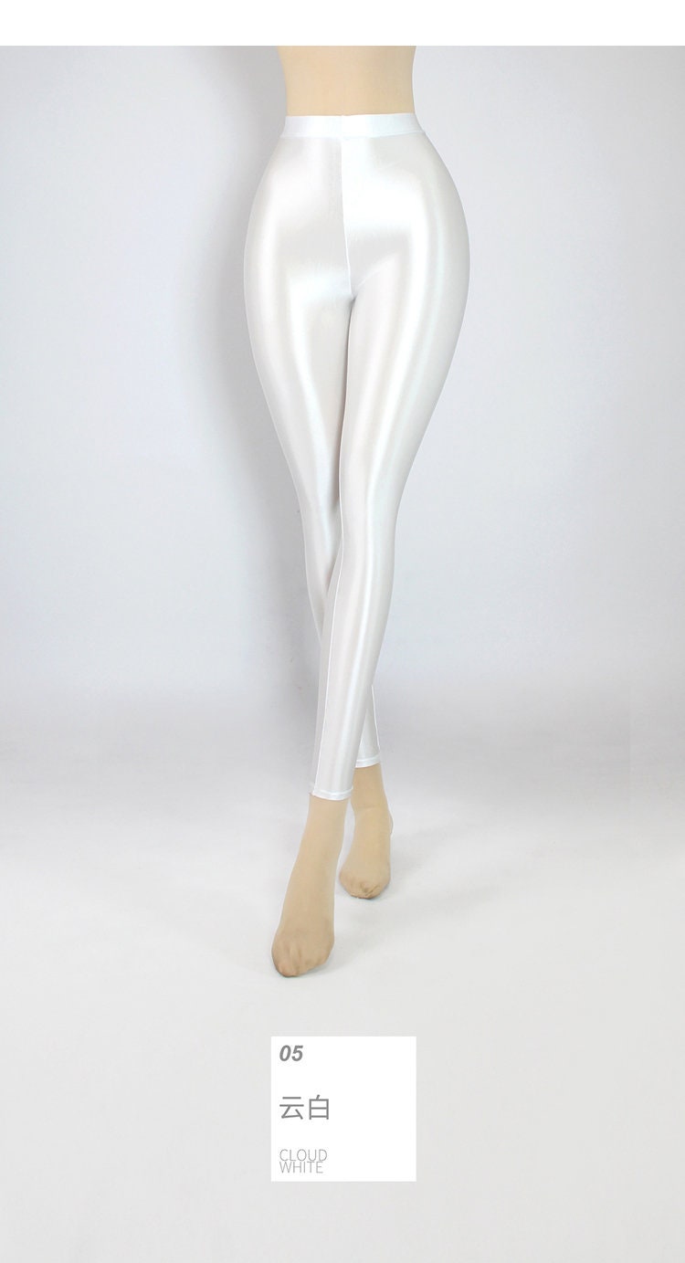 Satin Silk Shiny Lycra Glossy Opaque Open Crotch Unisex Shiny Wet Look