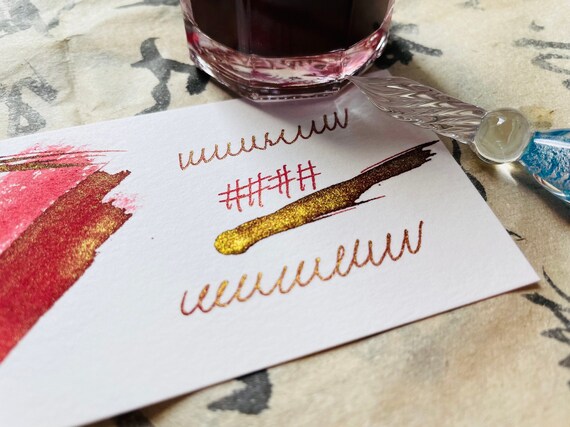 The red sand 30ml red metallic ink hand made shimmer ink | Etsy