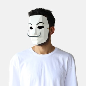 Low Poly Human Face Mask, DIY Human Face Mask, Low Poly Paper Craft ...