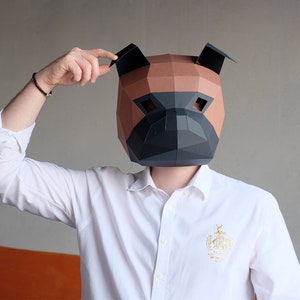 DIY Low Poly Bulldog Mask, Bulldog Mask, Low Poly Dog Mask, Bulldog ...