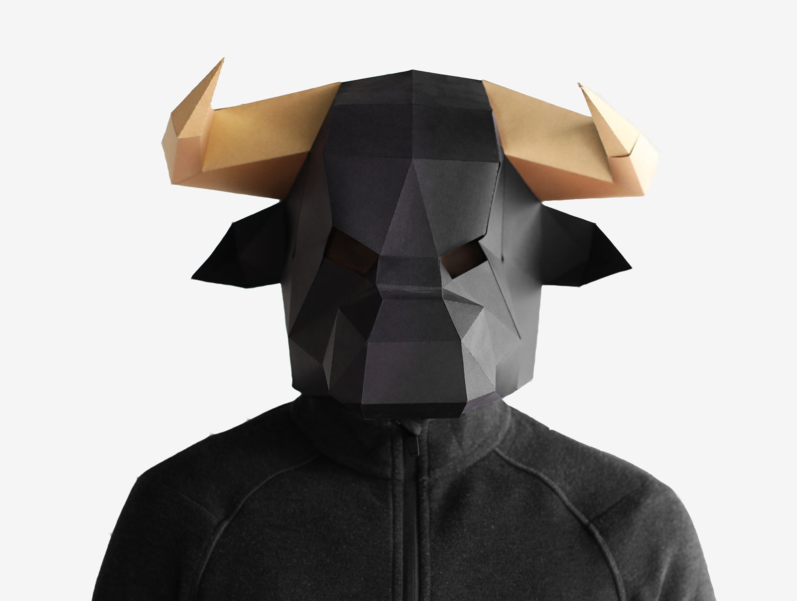 DIY Low Poly Bull Mask, Low Poly Red Bull Mask,diy Printable Animal ...