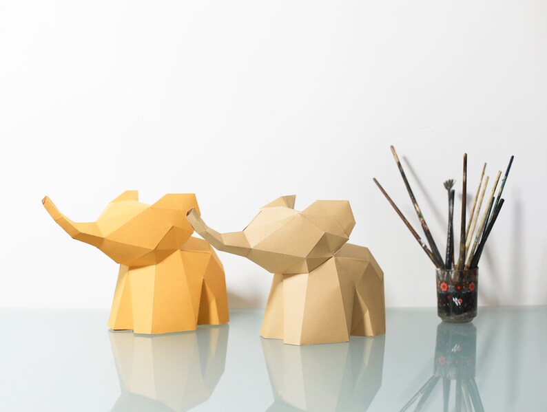 Paper Craft Elephant, Elephant Papercraft 3D, DIY Gift 3D Papercraft ...