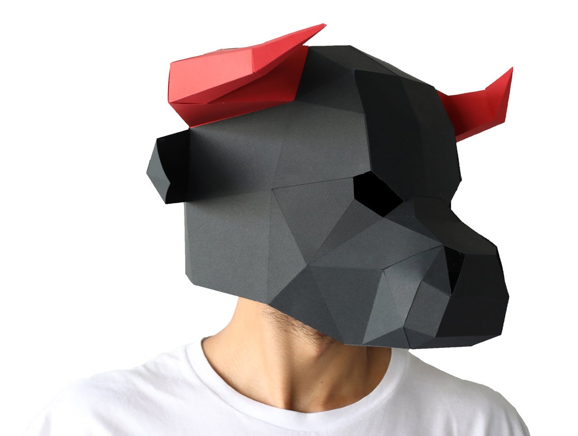 DIY Low Poly Bull Mask Low Poly Redbull Maskdiy Printable | Etsy