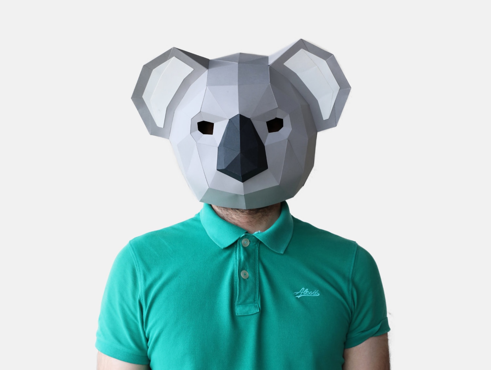 DIY Low Poly Koala Mask, Papercraft Template, 3D Low Poly Masks ...