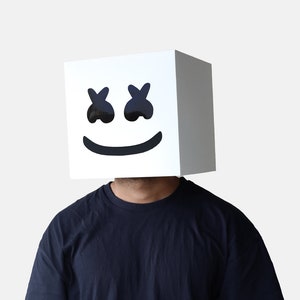 Happy Cube Mask, Low Poly Cube Mask, Papercraft Template, 3D Low Poly ...