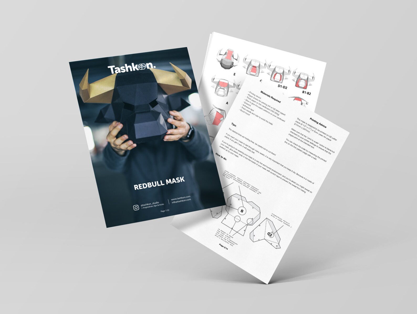 DIY Low Poly Bull Mask Low Poly Red Bull Maskdiy Printable - Etsy Canada