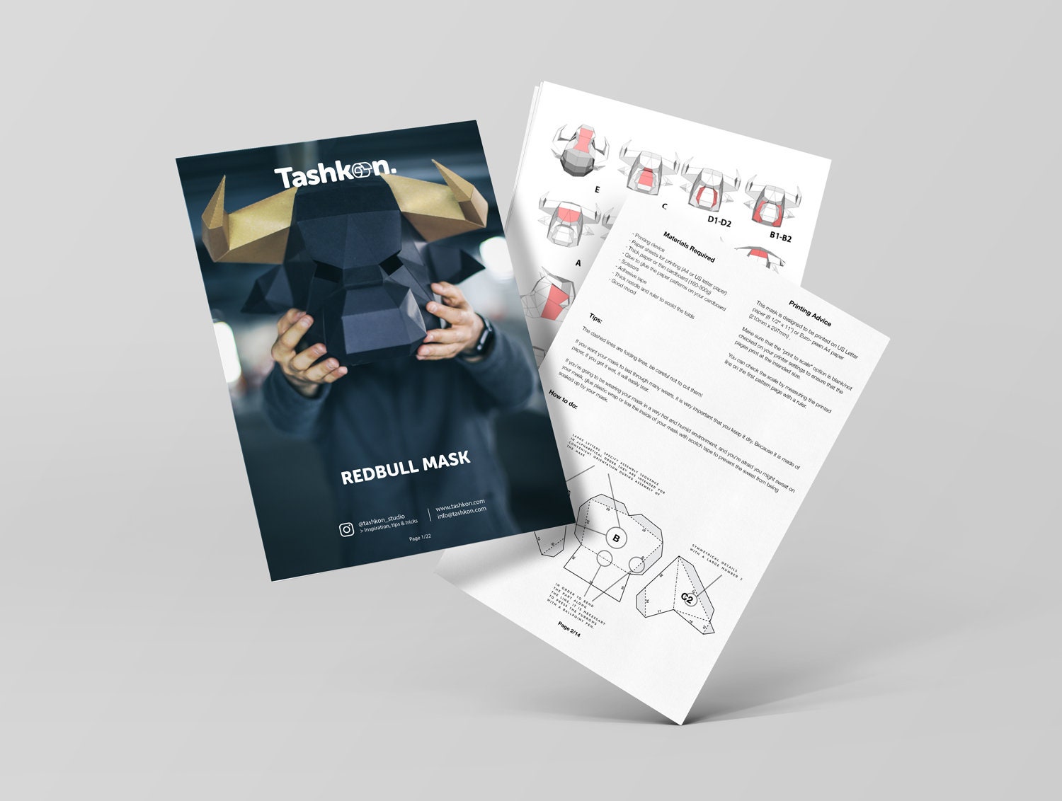 DIY Low Poly Bull Mask Low Poly Red Bull Maskdiy Printable - Etsy Canada