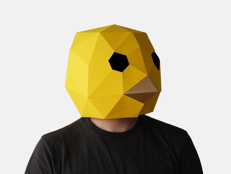 DIY Low Poly Chick Mask Papercraft Template 3D Low Poly - Etsy