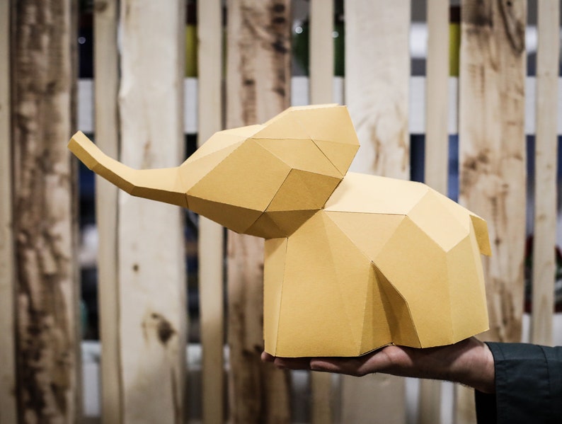 Paper Craft Elephant, Elephant Papercraft 3D, DIY Gift 3D Papercraft ...