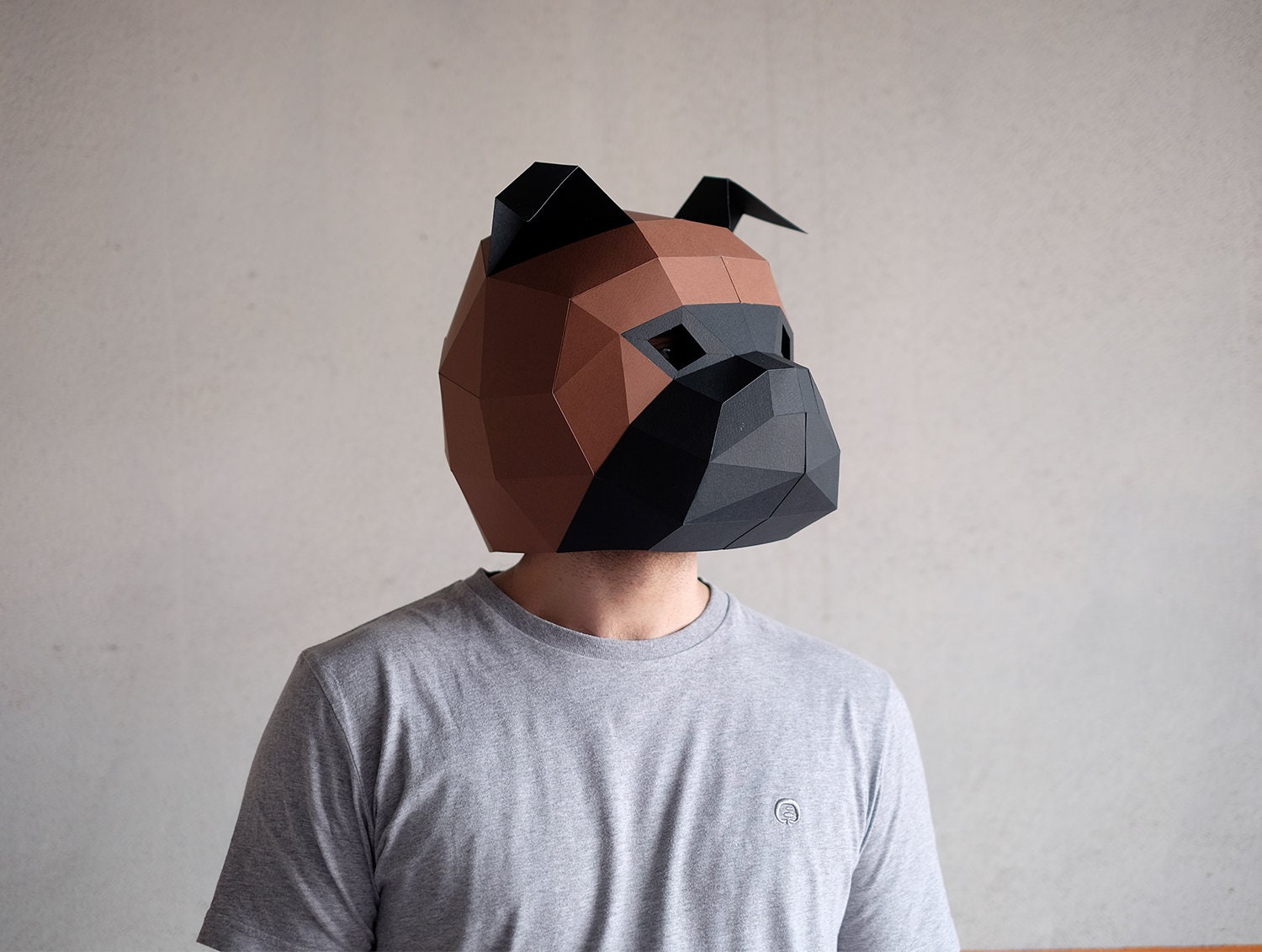 DIY Low Poly Bulldog Mask Bulldog Mask Low Poly Dog Mask - Etsy