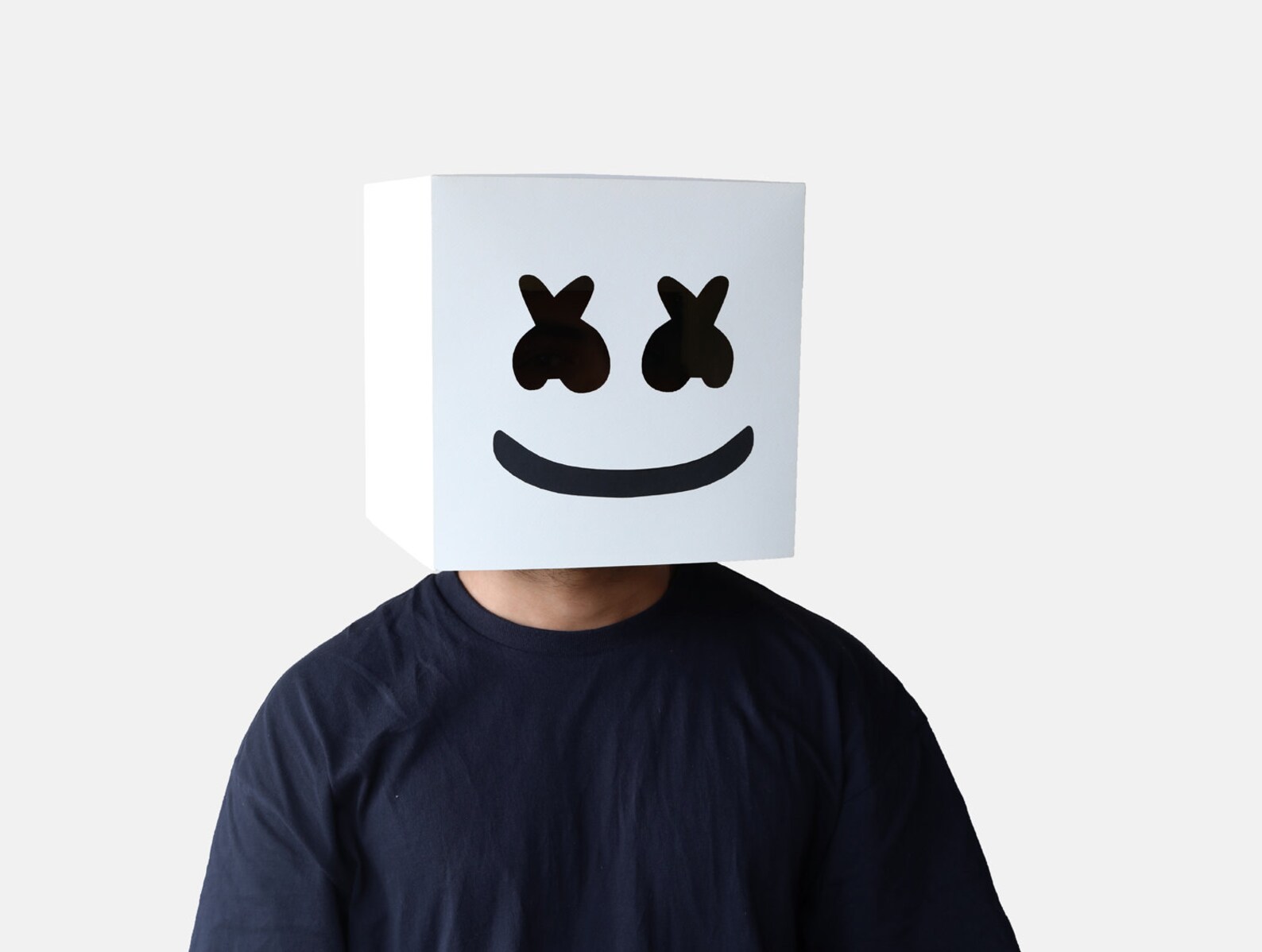 Happy Cube Mask Low Poly Cube Mask Papercraft Template 3D - Etsy