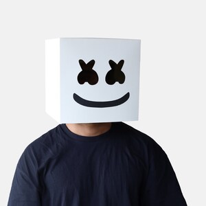 Happy Cube Mask, Low Poly Cube Mask, Papercraft Template, 3D Low Poly ...